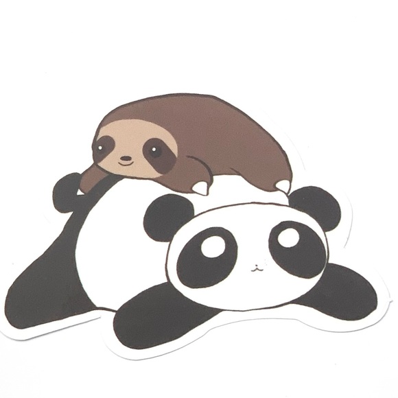Accessories | Panda Sloth Vinyl Sticker | Poshmark